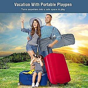 SMTTW Baby Playpen, 71 x 59 Inches Extra Large Playpen, Foldable Play Yard for Babies and Toddlers, Indoor & Outdoor Activity Center,Safety Gates with Breathable Mesh