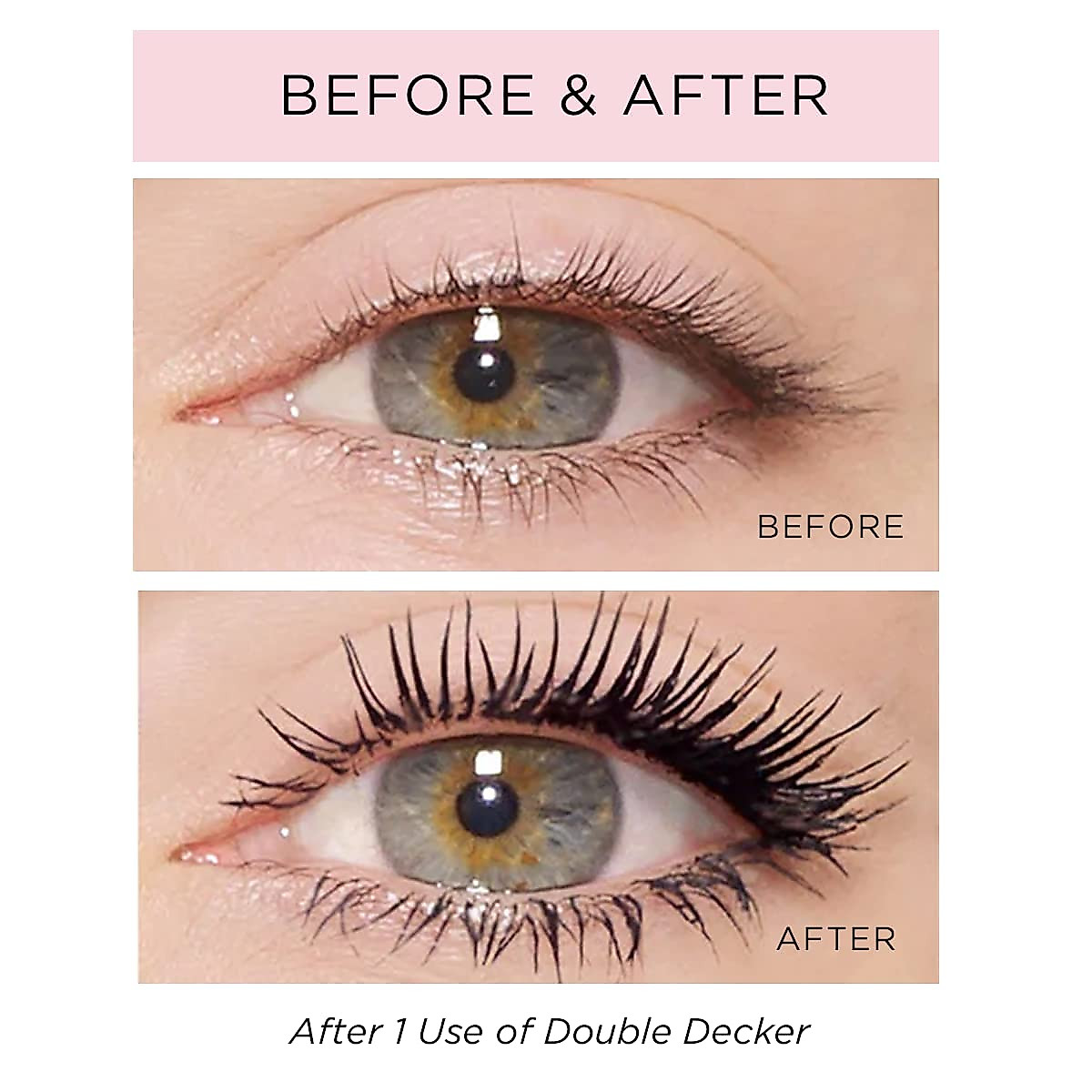 butter LONDON Double Decker Lashes Mascara, Nylon Fiber Brush, Thickens Lashes, Lightweight texture, Cruelty-Free