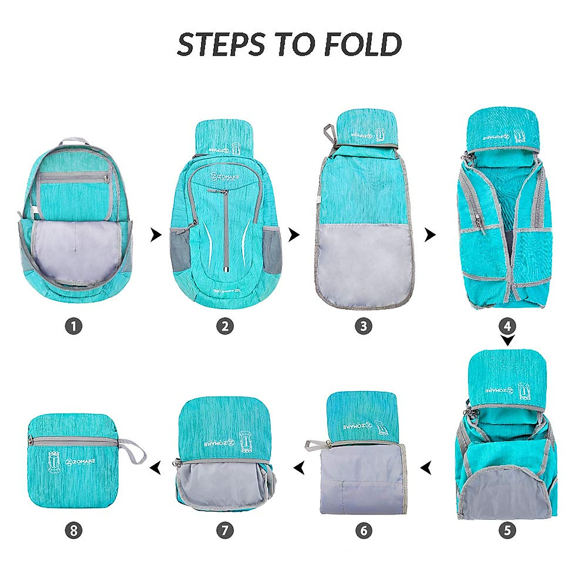 ZOMAKE Small Hiking Backpack, 25L Lightweight Travel Backpack Packable Backpack Daypack for Women Men