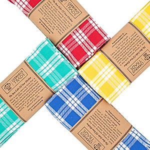 Cerberus Trade Dish and Kitchen Towels -0 Cotton Bar and Hand Towels, Absorbent for Dishes, Blue (Set of 4)