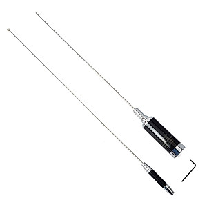 UAYESOK Dual Band NMO Antenna SDN5B 37.5inch, 100W Wide Band Mobile Antenna VHF/UHF Loading Coil Stainless Steel Whip W/TCJ-N2 NMO Trunk Lip Mount