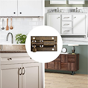 Mikayon 2 Inches Sliding Door Latch,6 Pcs Golden Latch Lock,Barrel Bolt Latch with Screws,Stainless Steel Barrel Bolt for Door Bedroom Bathroom Window Fence (Antique Bronze)