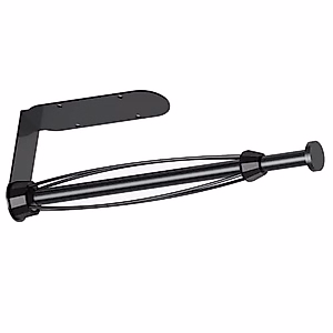 Paper Towel Holder Under Cabinet Wall Mount Paper Towel Holder Black Single Hand Operable with Damping Under Counter Paper Towel Racks with Self-Adhesive and Screw for Kitchen Bathroom