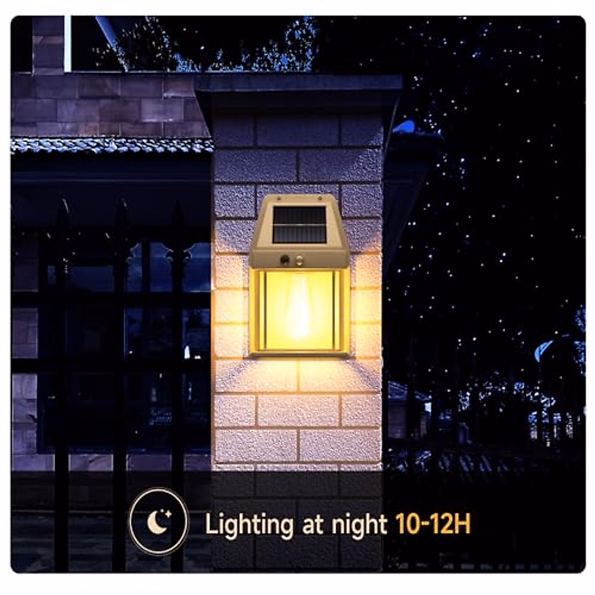 Tzou Modern Style Led Wall Lights with 5.5V 1.43W Solar Panel 3 Lighting Modes Outdoor Waterproof PIR Motion Sensor Solar Powered Wall Light Fixtures White