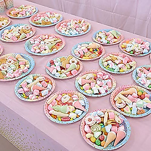 200PCS Rainbow Pastel Party Supplies Set-Disposable Paper Dinnerware Serves 25, Pastel Paper Plates Napkins Cups&Gold Plastic Silverware Sets for Wedding Birthday Baby Shower Holiday Parties(Colorful)