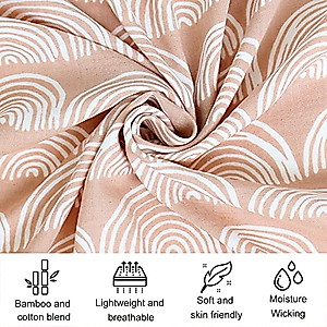 LifeTree Muslin Crib Sheets for Girls and Boys, 70% Viscose from Bamboo and 30% Cotton Boho Fitted Baby Crib Sheet for Standard Crib Mattress & Toddler Bed Mattress (52"x28") - Rainbow Pattern