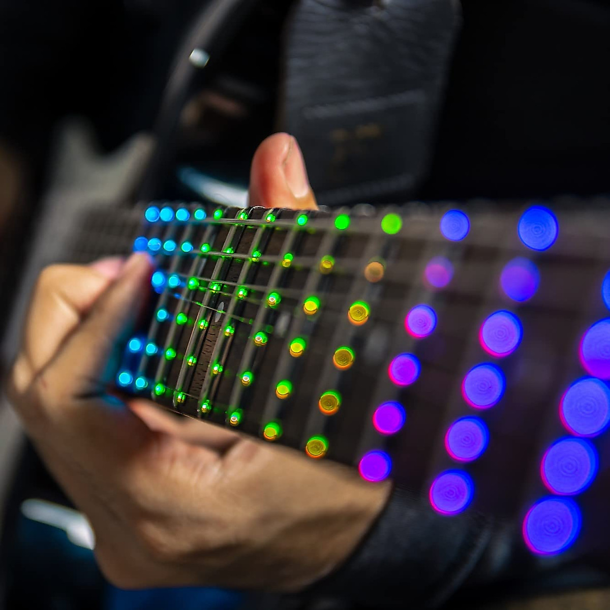 Fret Zealot LED Bass Guitar Learning Accessory - EASIEST and BEST Method to Learn To Play Bass Guitar for All Levels, Fits All FULL SIZE Bass Guitars, IOS & Android App included