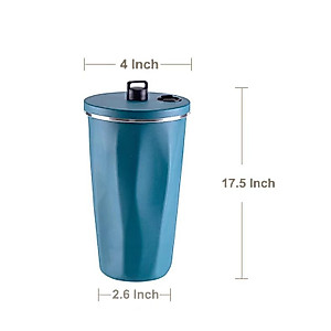 FRAGSCEN Insulated Tumbler with Lid and Straw, 20 OZ Stainless Steel Tumbler with Screw Lid, Iced Coffee Cup, Double Wall Vacuum Tumblers, Leakproof Water Bottle Travel Mug, Navy Blue