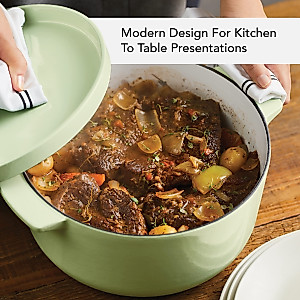 KitchenAid Enameled Cast Iron Dutch Oven/Casserole, 6 Quart, Pistachio