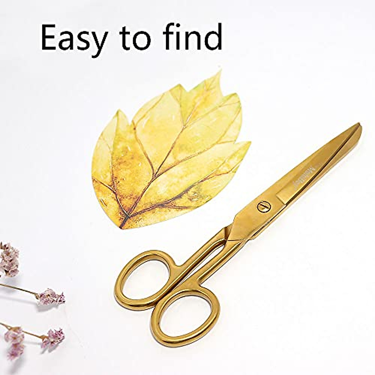 Buqoo Scissors Gold, 7 in, sharp, left hand/right hand. Gold Scissors Can Be Used As a Gift for Craft Lovers (With Gift Box)