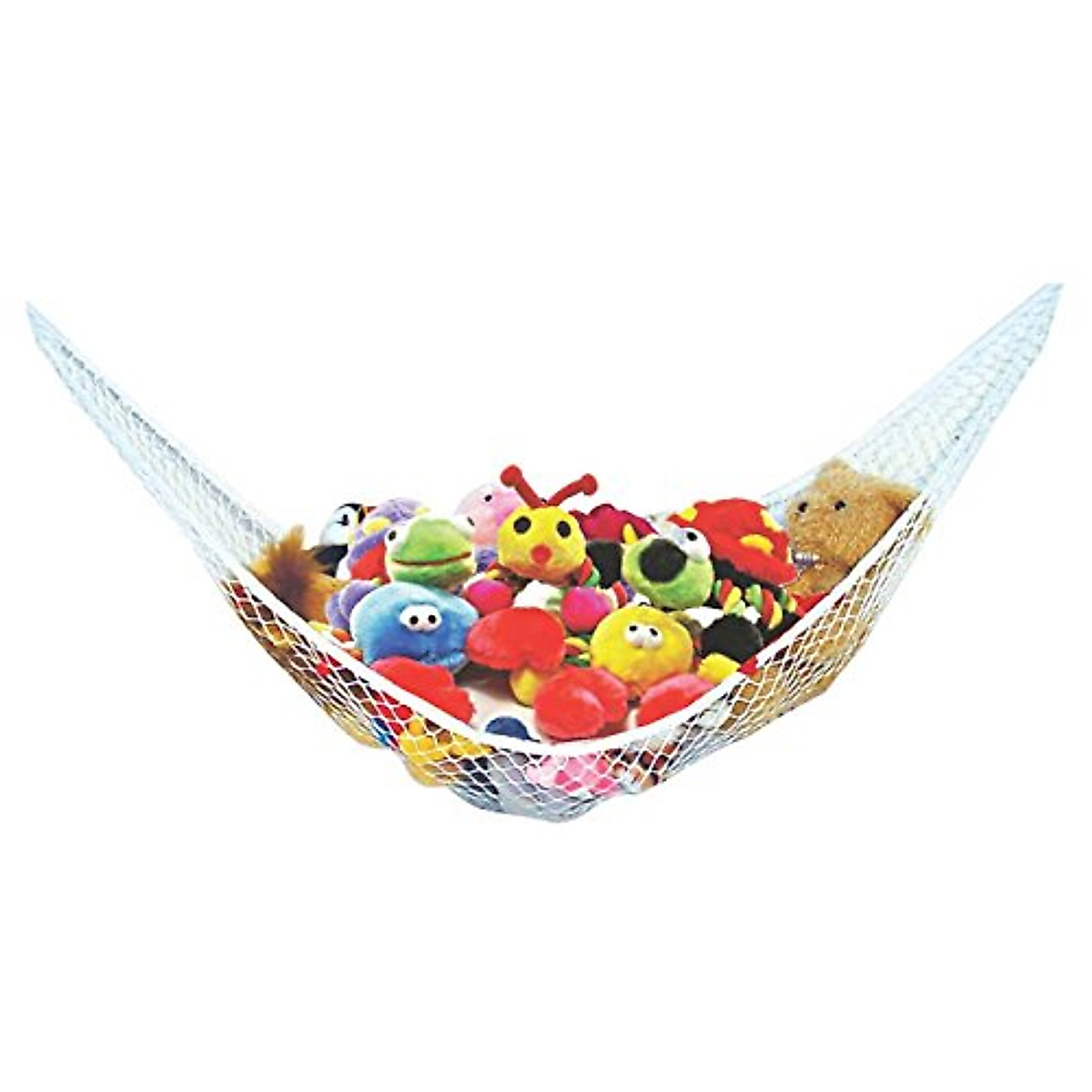 Enovoe Stuffed Animal Toy Hammock - Hanging Storage Net - Toy Organizer for Clean, Organized and Orderly Room - Comes with an E-Book - Durable and Easy to Install - Nylon and Polyester (White)