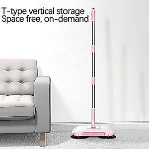 Hand Push Intelligent Sweeper - Household Lazy Foldable Three-in-one Suction Sweeper Cleaning Machine Floor Sweeper, Soft Rough Brush + Microfiber Mop, for Hardfloor, Tile, Apartments, Offices