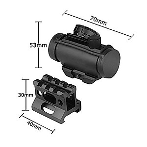 Beileshi Red Dot Sight, 4 MOA Compact Red Dot Gun Sight Rifle Scope with 1 inch Riser Mount (Black Color)