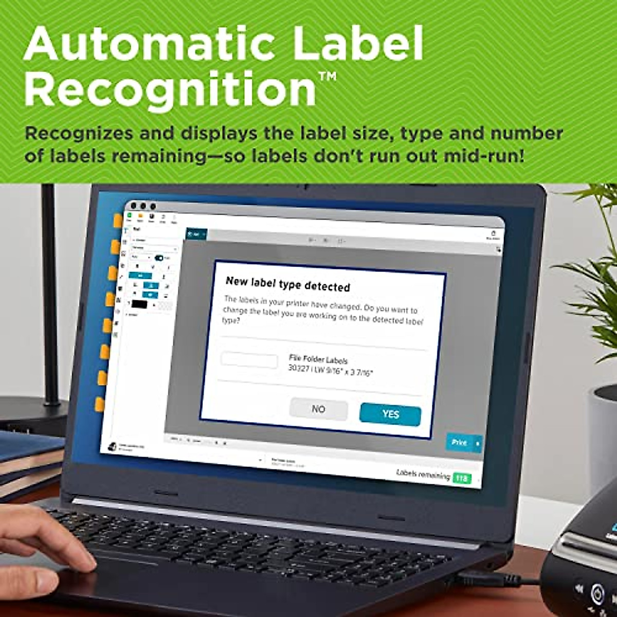 DYMO LabelWriter 5XL Direct Thermal Label Printer with USB and Ethernet Connectivity, Black - Monochrome, 62 Labels Per Minute, 300 dpi, 4 x 6