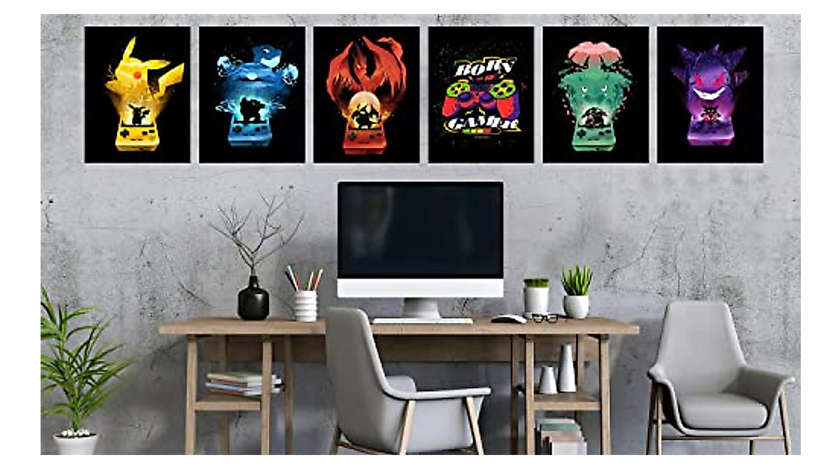 Pokemon Wall Art Posters Set - Vibrant 6-Pack for Kids & Fans