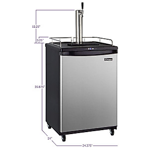 Kegco Kegerator, Single Tap, Stainless Steel
