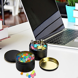 Frcctre 24 Pack Candle Tin, 8 Oz Black Metal Candle Jar with Lid, Bulk Candle Jar Candle Containers for DIY Candle Making, Arts, Crafts, Storage and Gifts