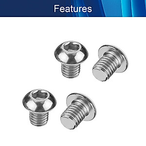 Juvielich 20Pcs M8x10mm Hex Socket Head Machine Screws Carbon Steel Inner Hex Socket Round Head Screw Fasteners Furniture Bolts Silver