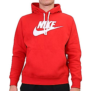 Nike Men's Sportswear Club Fleece Hoodie (L, University Red)