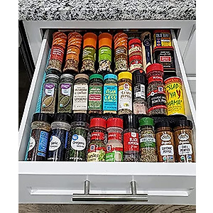Artibear Expandable Spice Rack Drawer Organizer for 8" to 16" Kitchen Cabinets Drawer Tray, Set of 6