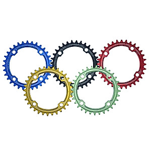 JGbike Elite Round Oval Chainring 104mm BCD 30T 32T 34T 36T 38T Narrow Wide Single Chainring for 8 9 10 11 12 Speed MTB XC Trail e-Bike Fat Bike Mountain Bike Bicycle