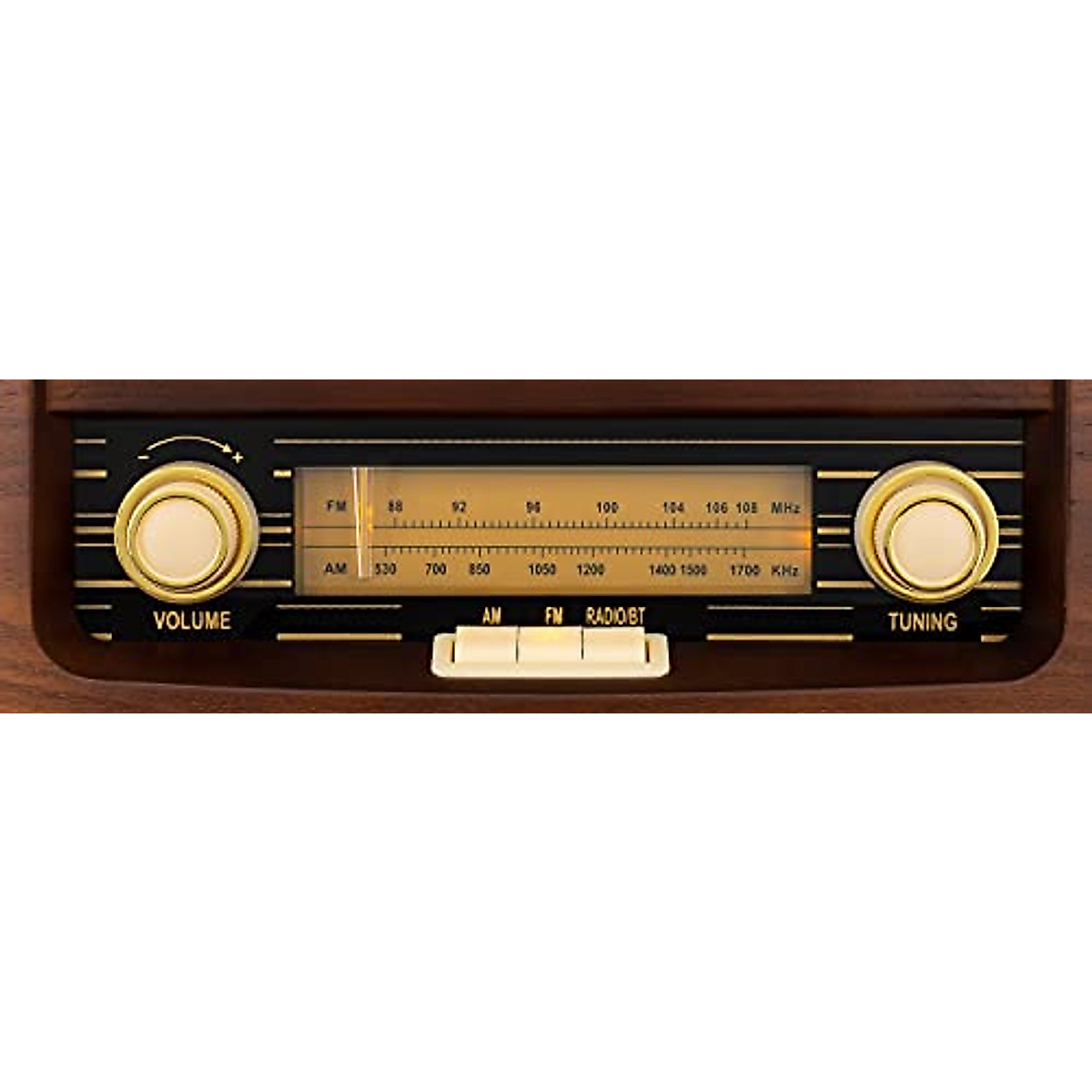 ClearClick Classic Vintage Retro Style AM/FM Radio with Bluetooth, Aux-in, & USB - Handmade Wooden Exterior Dark Brown