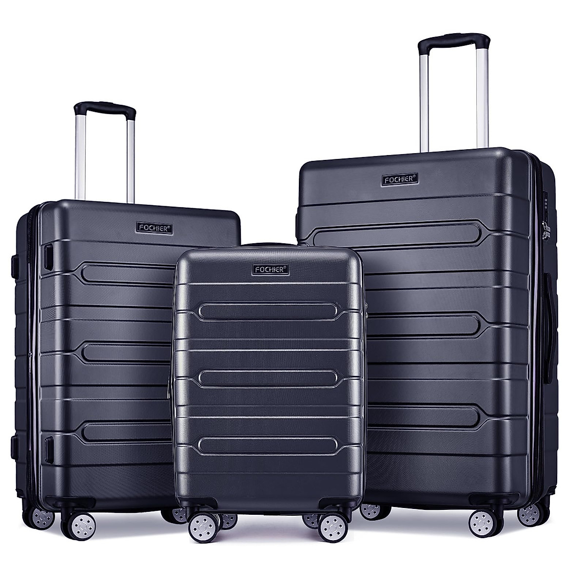 FOCHIER F Hardside Carry On Luggage with TSA Approved Lock, Expandable Rolling Suitcase 22x14x9 airline approved with Spinner Wheels, Grey