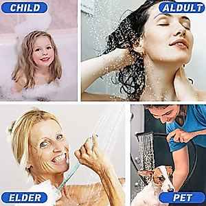 Welan Shower Head With Handheld,6 Spray Types Black Shower Head With 1.5M Hose,Shower Head High Pressure With Holder,Shower Head With Pressure Increase For Higher Water Pressure Rain Shower