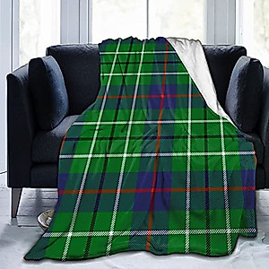 Fleece Blanket Throw Blanket, Clan Duncan Tartan Lightweight Blanket for Sofa, Couch, Bed, Camping, Travel - Super Soft Cozy Microfiber Blanket 80"X60"