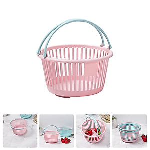 Cabilock 3pcs Storage Basket Shower Mesh Mini Containers Kids Outdoor Playset Small Plastic Container Mini Basket Egg Toy Storage Bins Bathroom Basket Pink Pp Multifunction Round Sieve