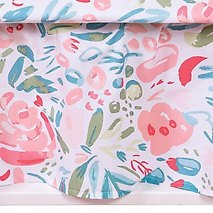 Trend Lab Painterly Floral 3 Piece Crib Bedding Set, Offers A Great Photo Oportunity, Includes Quilt, Fitted Crib Sheet and Skirt