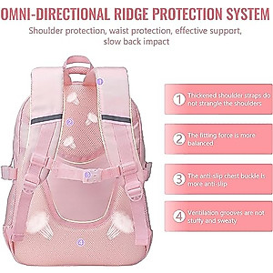 TOTEXISAP Cute Backpacks for Girls, Pink Kawaii Girls Backpack, Large School Bag for Kids, Book Bag for Elementary School, Mochila Para 5.6.7.8.9.10 Niñas