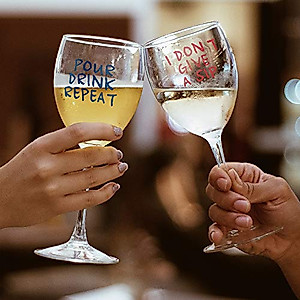 LuLu Wine Glass Markers - Metallic Colors 6 Pens Pack - Wine Charms Alternative