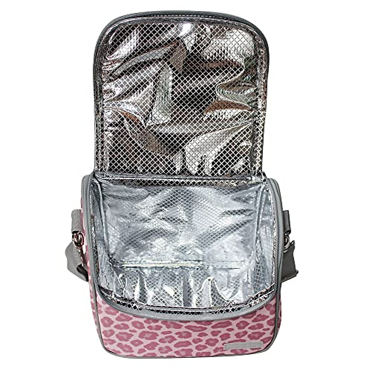 Kindness Footprint Lunch Bag Insulated Lunch Box Detachable Adjustable Strap… (Leopard Pink)