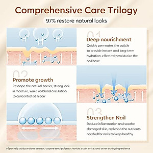 modelones Cuticle Cream, Ultra-Hydrating Cuticle Oil Nail Care Organic Jojoba Oil Vitamin E Serum, Deep Moisturizing Cuticle Repair Treatment Non-greasy, Soothe, Repair Dry Cracked Cuticles, 15ML