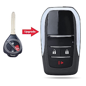 Keymall Modified Upgraded Flip Key Shell Case Replacement for Toyota RAV4 Camry for Scion TOY43,JUST A Key CASE (Upgraded 3 Buttons)