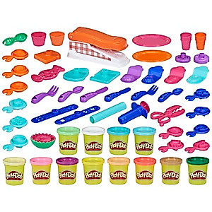 Play-Doh Kitchen Creations Fun Factory Playset, Arts and Crafts Toy for Kids 3 Years and Up with 12 Cans and 42 Tools (Amazon Exclusive)