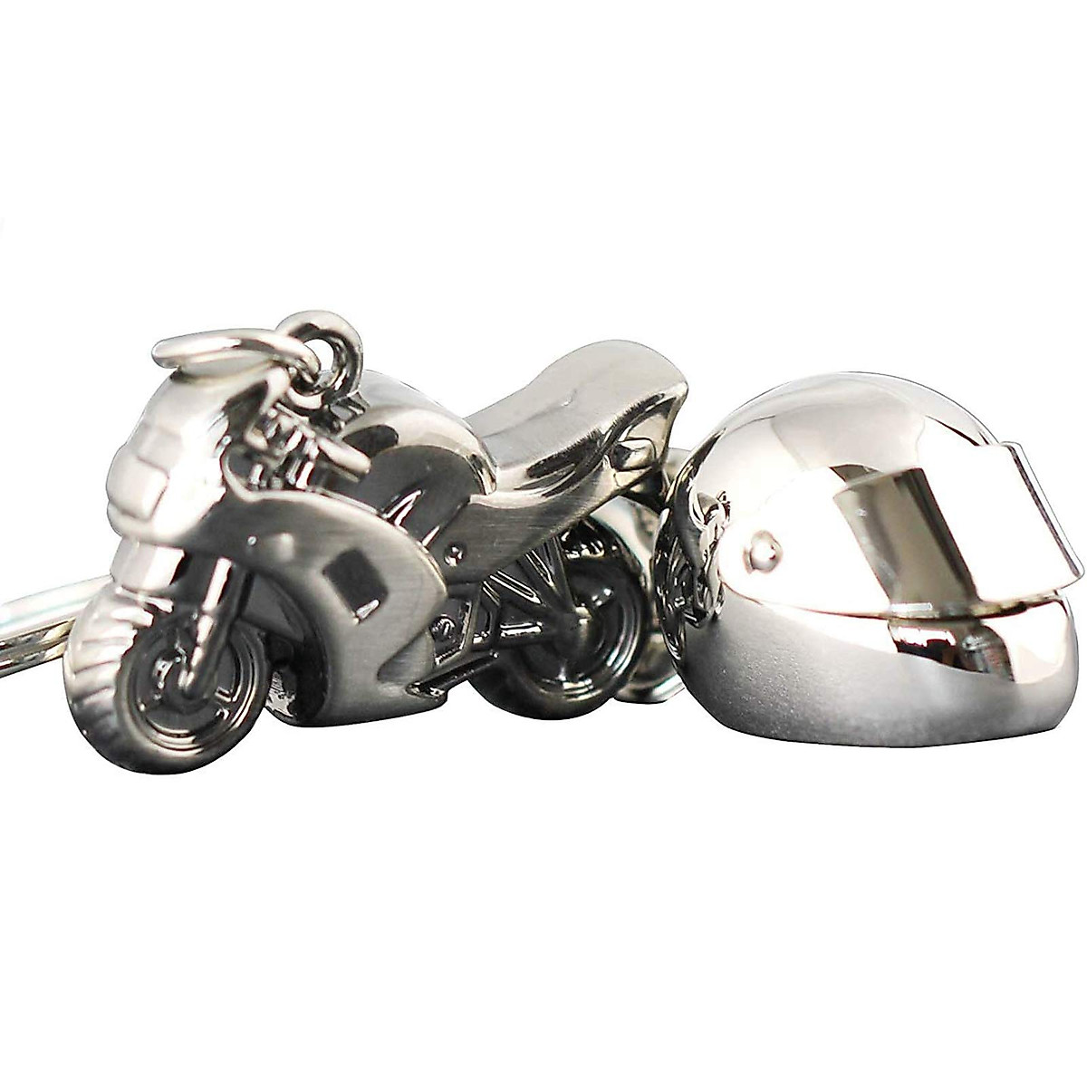 maycom Creative Fashion Romantic Couple Keychain Key Chain Ring Keyring Key Fob for Valentine's Day Gift (Helmet & Motorcycle)