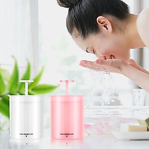 2Pcs Face Wash Foam Maker for Face Wash, Facial Cleaning Tool, Deep Skincare Cleaner Tools for Travel Household (Pink and White)
