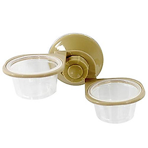 balacoo Pet Feeder Fixed Type Reptile Feeder Safety Hanging Food Feeder Bowl Basin Feeder for Chameleon Tortoise Gecko Iguana Lizard (Double Bowl) Pet Food
