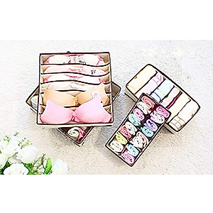 HOOPLE Foldable Organizers, Drawer Storage Boxes, Closet Organizer, Under Bed Organizer 4 Set Simple Houseware (White)