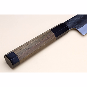 Yoshihiro Kurouchi Black-Forged Blue Steel Stainless Clad Gyuto Chefs Knife Ebony Handle (8.25'' (210mm) & No Saya)
