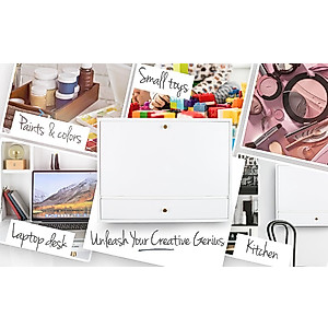 Casa Bonvie Wall Desk - Preassembled - Floating Desk - Wall Mount Stand with Foldable Magnetic Tabletop for Laptop Six Shelves & Drawer, Hanging Space Saver Mounted Table for Home Office & Bedroom