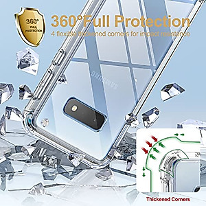 SURITCH Clear Case for Samsung Galaxy S10e,【Built in Screen Protector】【Support Wireless Charging】Hybrid Protection Hard Shell+Soft TPU Bumper Rugged Case Shockproof for Samsung S10e 5.8" (Clear frame)