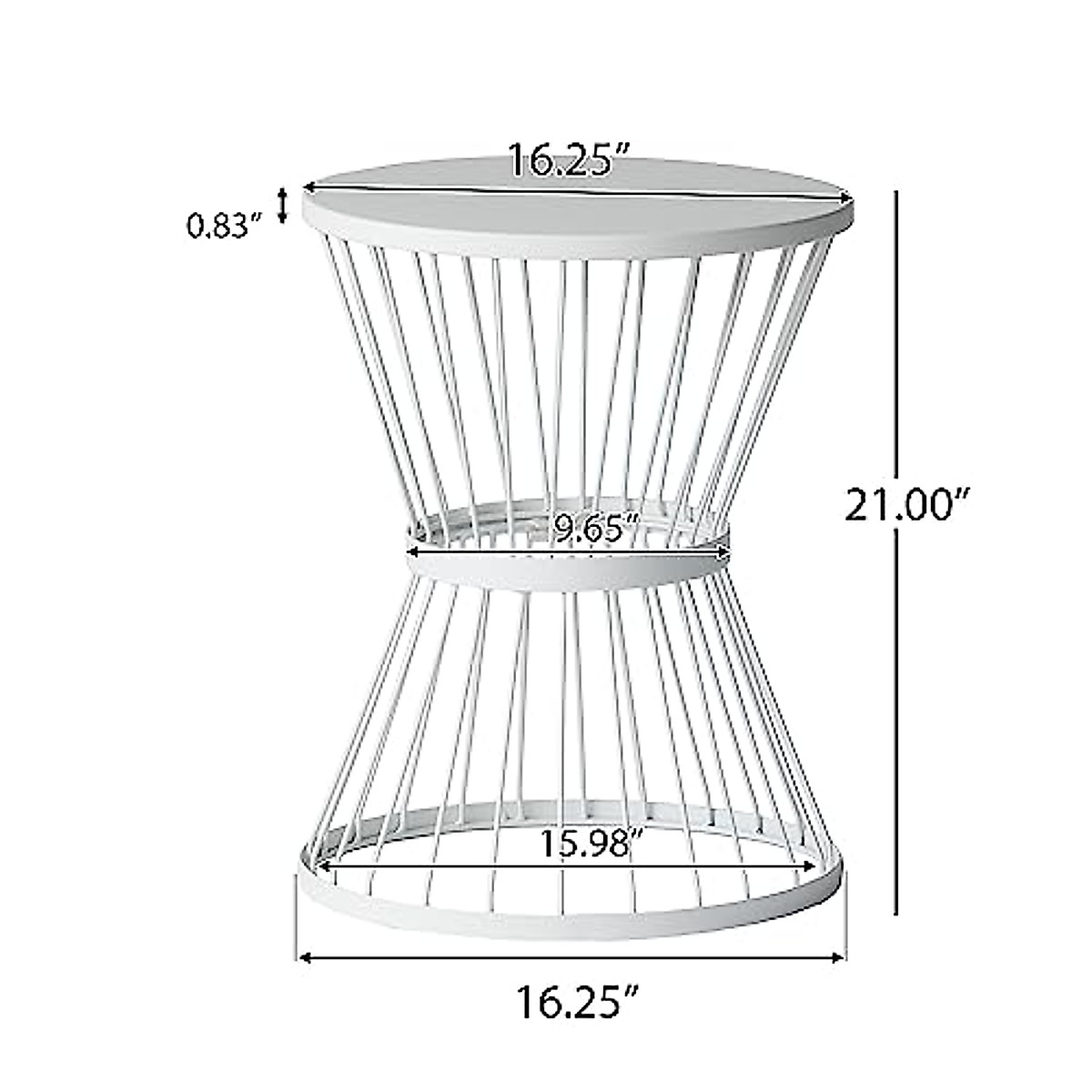 Christopher Knight Home Lassen Outdoor 16" Iron Side Table, Matte White