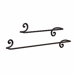 RTZEN Wrought Iron Bathroom Accessories Set, Decorative Hand Towel Bar and Body Towel Bar Hanger