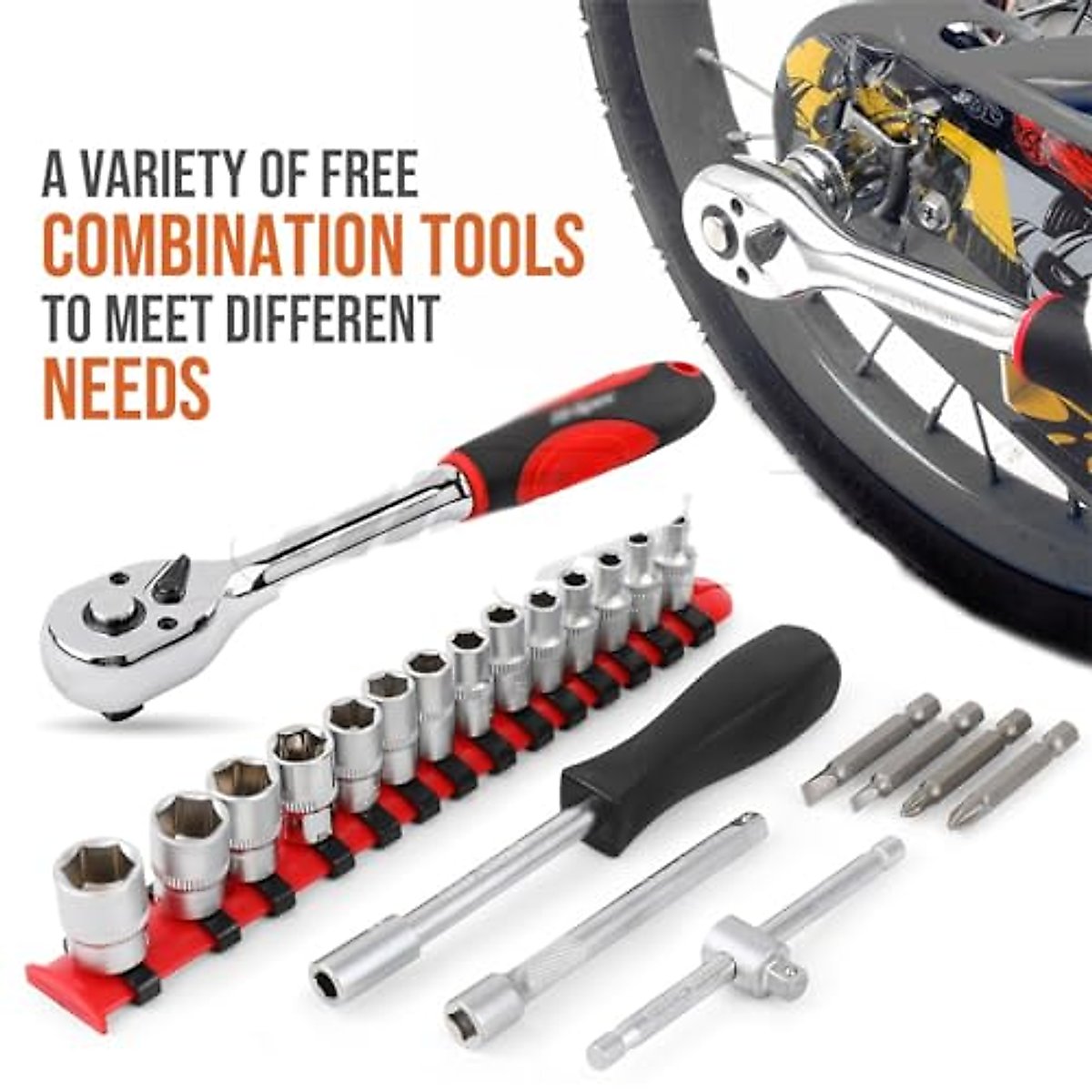 Sweden 126 Piece Set Of 1/4 Batch Head Socket Tool Set, Multi-purpose Batch Head Screwdriver