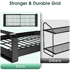 30" Expandable Hanging Pot Rack, 2 Tier Adjustable Pot and Pan Rack for Kitchen Organizers and Storage, Heavy Duty Pot and Pan Organizer, Wall Mounted Pot Lid Organizer for Pots and Pans with 10 Hooks