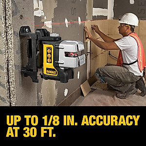 DEWALT Line Laser, Self-Leveling, Red, 3-Beam (DW089K)