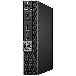 Dell Optiplex 7050 Micro Desktop, Intel i7, 32GB RAM, 256GB SSD, WiFi, Keyboard and Mouse, Windows 10 Pro (Renewed)